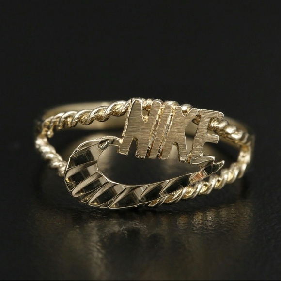 Nike | Jewelry | Vintage K Gold Nike Swoosh Ring Size 675 | Poshmark
